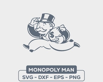 Monopoly Man - SVG & DXF Digital Download | Monopoly Man Money Design ...