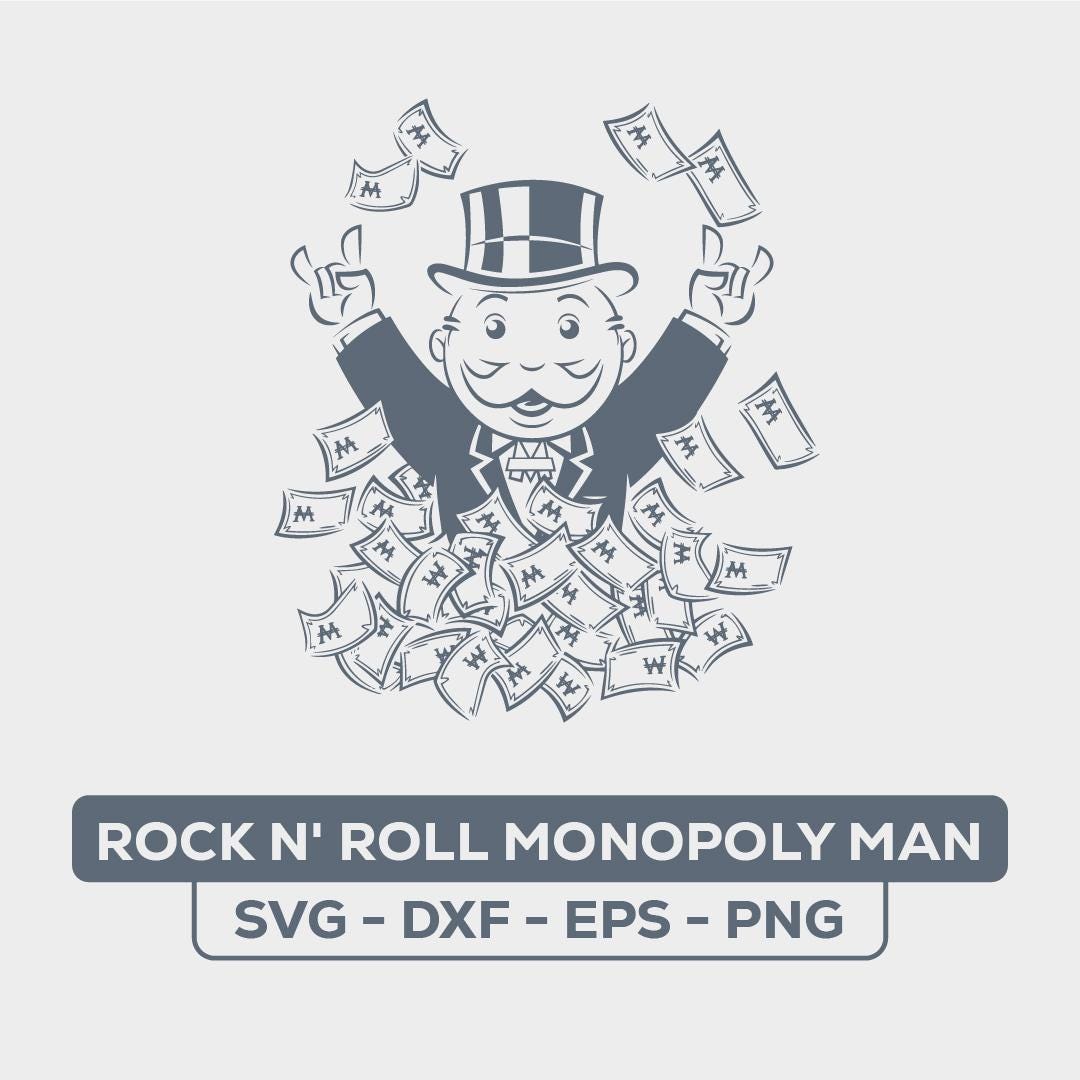 Rock N' Roll Monopoly Man - SVG & DXF Digital Download Rock and Roll ...