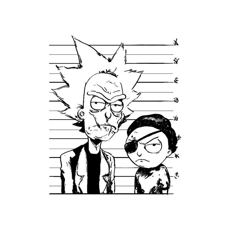 Rick and Morty Mugshot SVG Bundle, Funny Cartoon Cut File, Instant ...