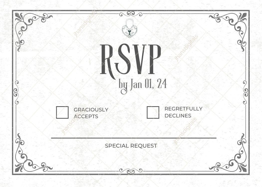 Unique Vintage / Victorian Style Wedding Invitation - Etsy