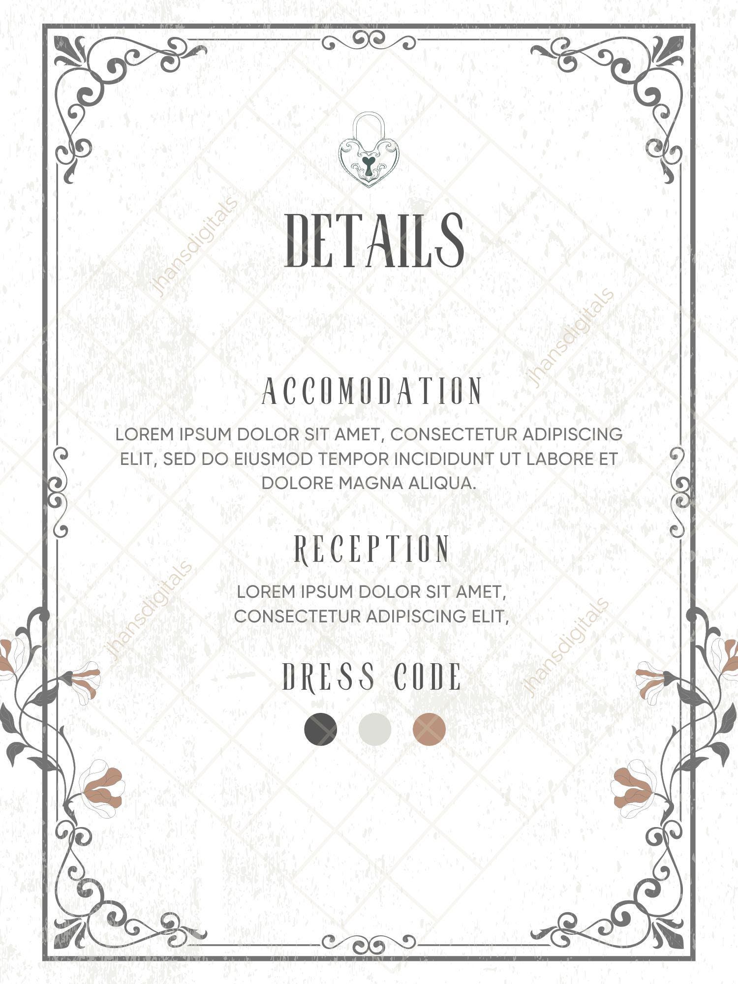 Unique Vintage / Victorian Style Wedding Invitation - Etsy