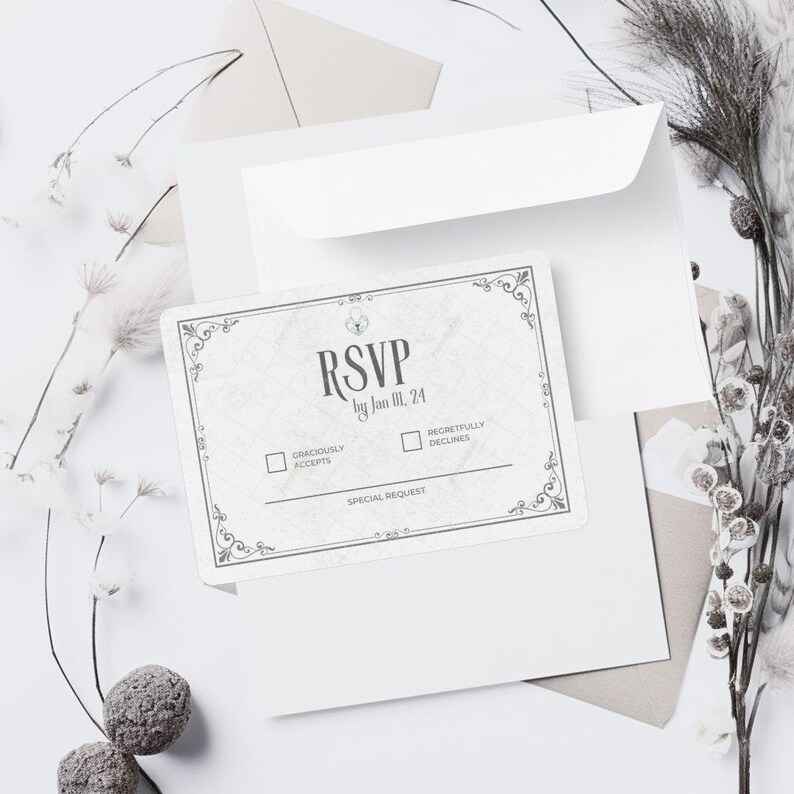 Unique Vintage / Victorian Style Wedding Invitation - Etsy