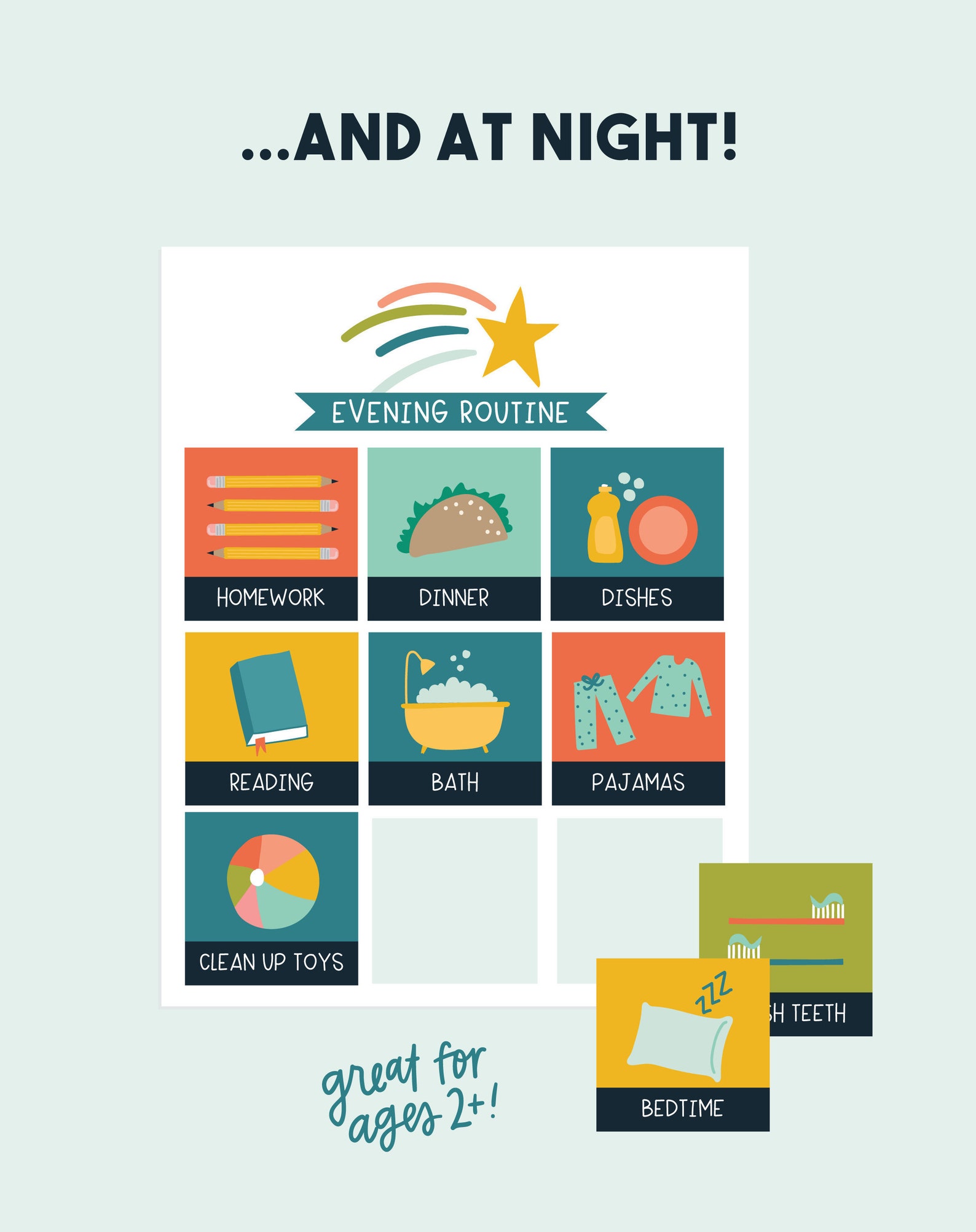 Kids Chore Chart Morning Evening Routine Chart - Etsy Canada