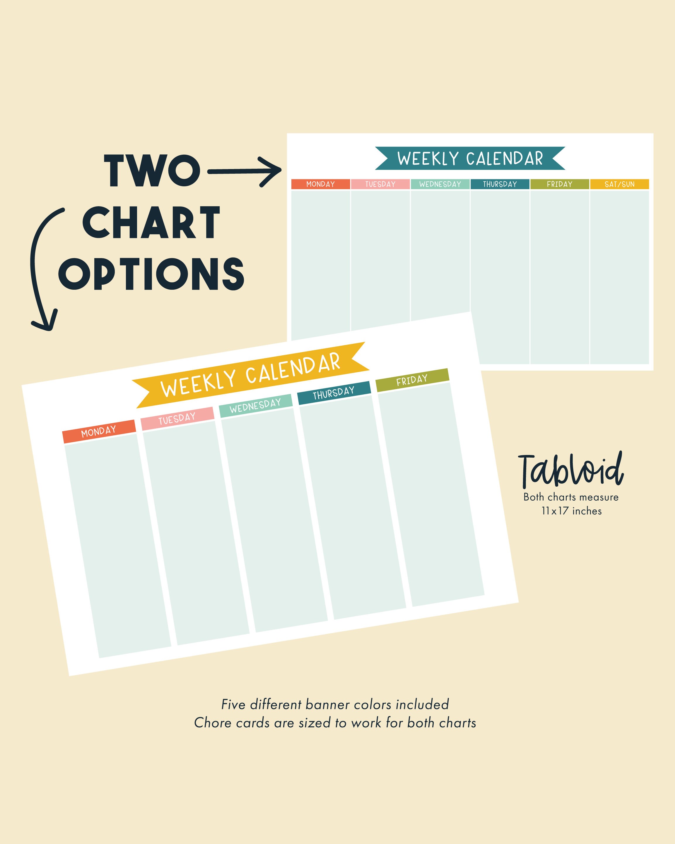 Kids Weekly Calendar Planner Printable Calendar for Kids | Etsy