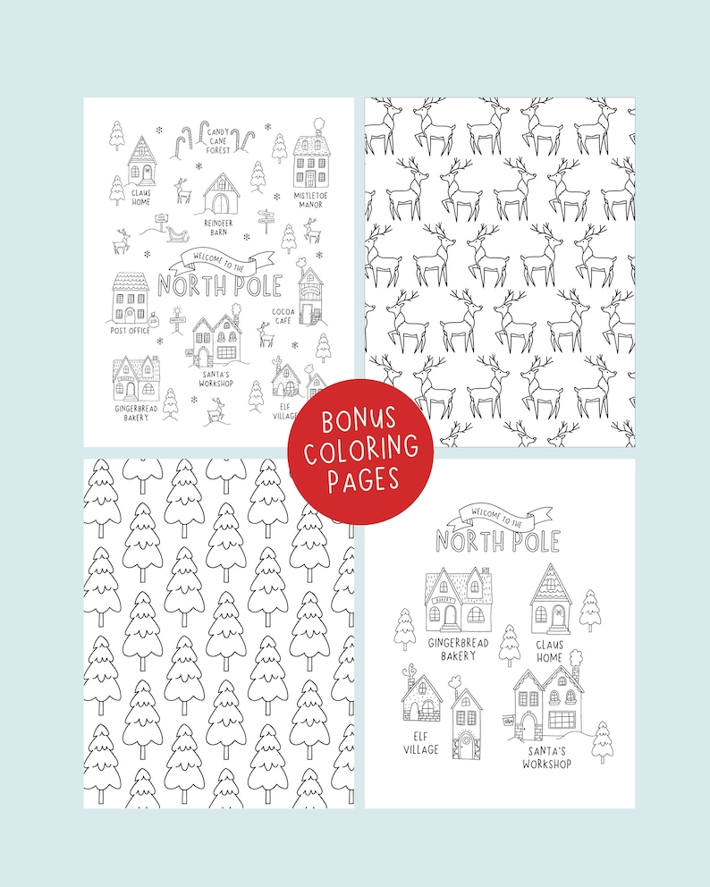 North Pole Christmas Coloring Poster Engineer Print - Etsy UK