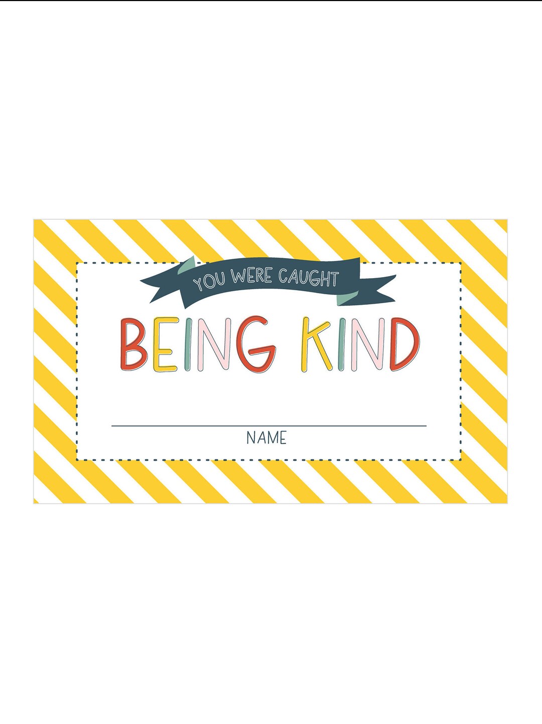 Kindness Card - Caught Being Kind - School Random Acts of Kindness - Etsy