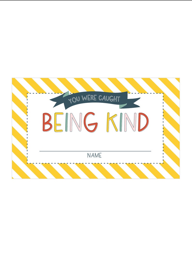 Kindness Card Caught Being Kind School Random Acts of - Etsy