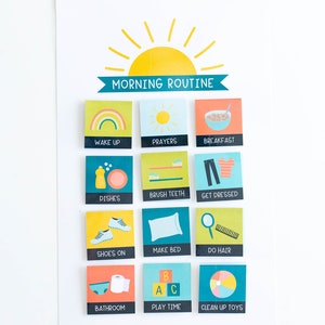 Kids Chore Chart - Morning Evening Routine Chart - Responsibility Chart ...