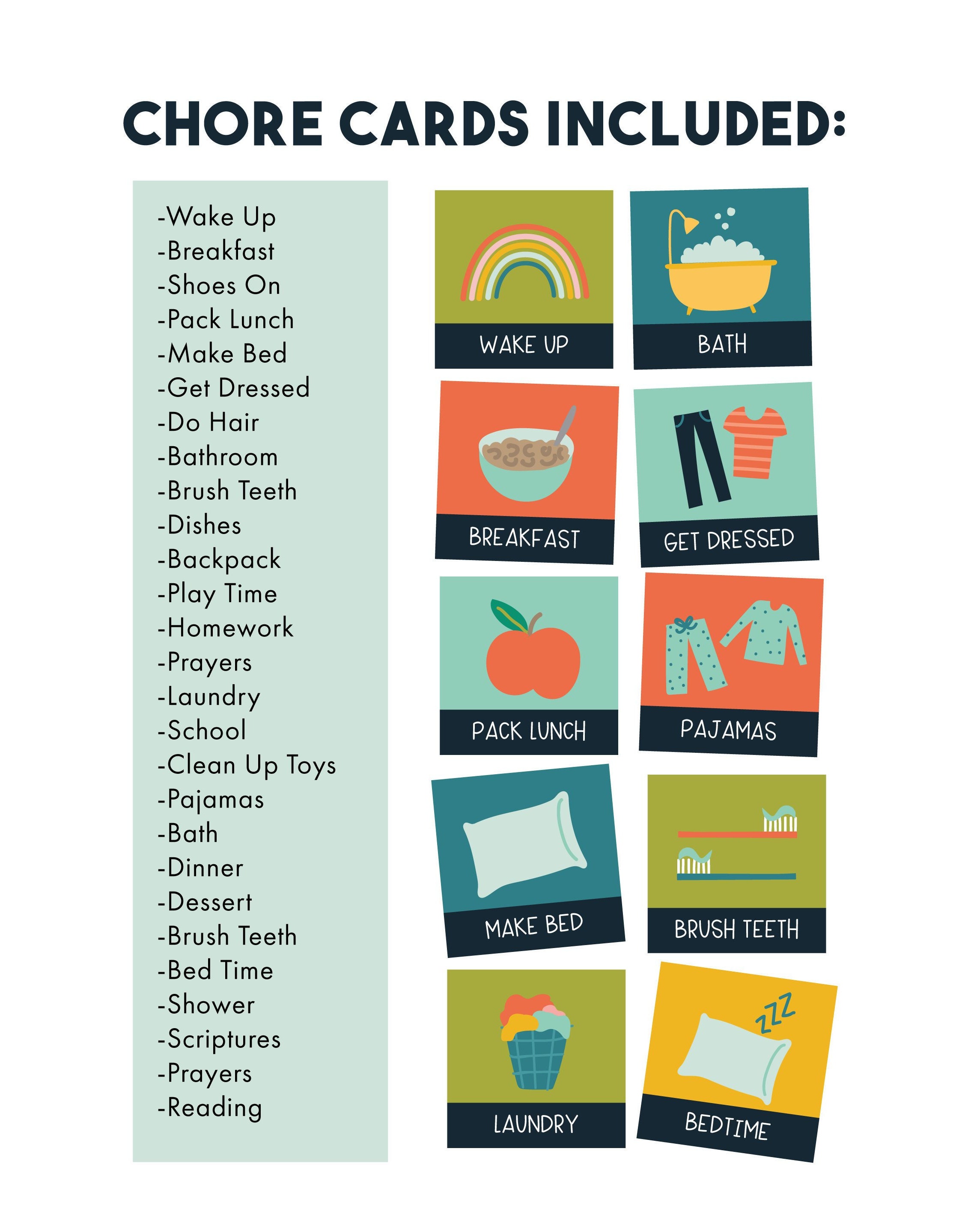 Kids Chore Chart Morning Evening Routine Chart - Etsy Australia