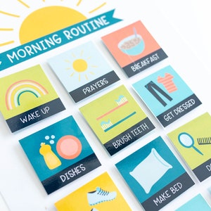 Kids Chore Chart - Morning Evening Routine Chart - Responsibility Chart ...