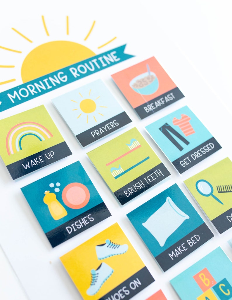 Kids Chore Chart Morning Evening Routine Chart | Etsy