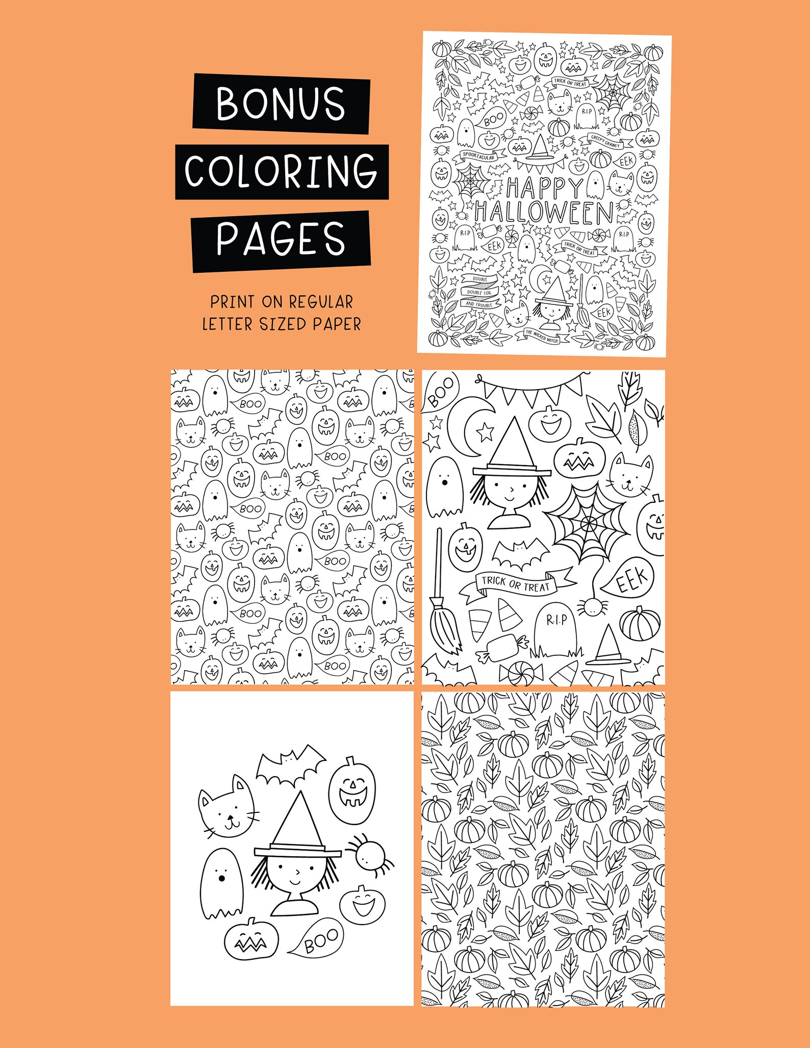 GIANT Halloween Kids Coloring Pages - Etsy