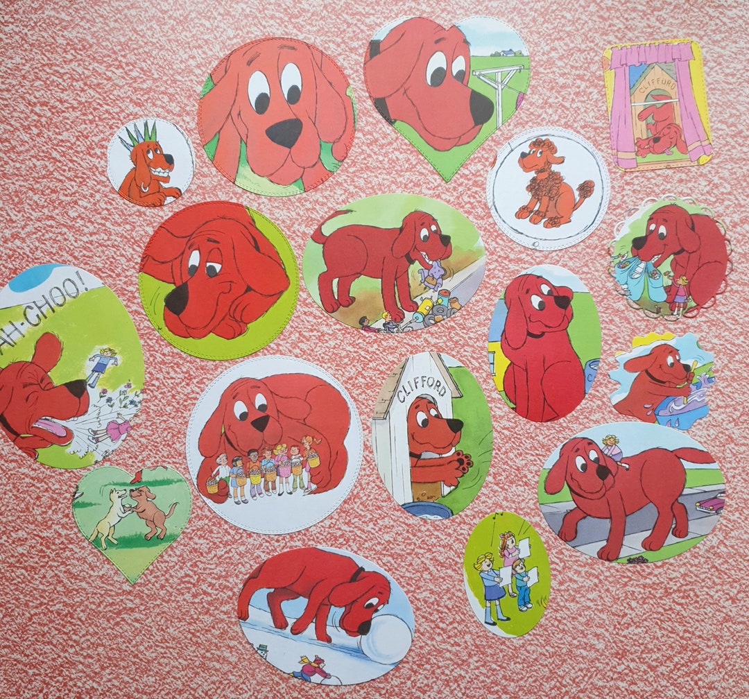 Clifford the Big Red Dog Die Cuts Upcycled Book Pages - Etsy UK
