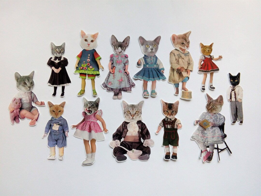 Cat Doll Sticker Pack #1 Collage, Zine, Handmade, Letters, Journal ...