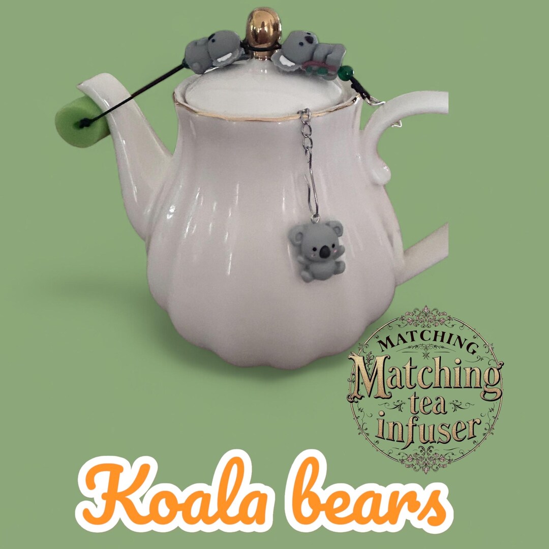 KOALA BEARS Tea Infuser & Drip-catcher and Lid Holder (with Clasp) Tea ...