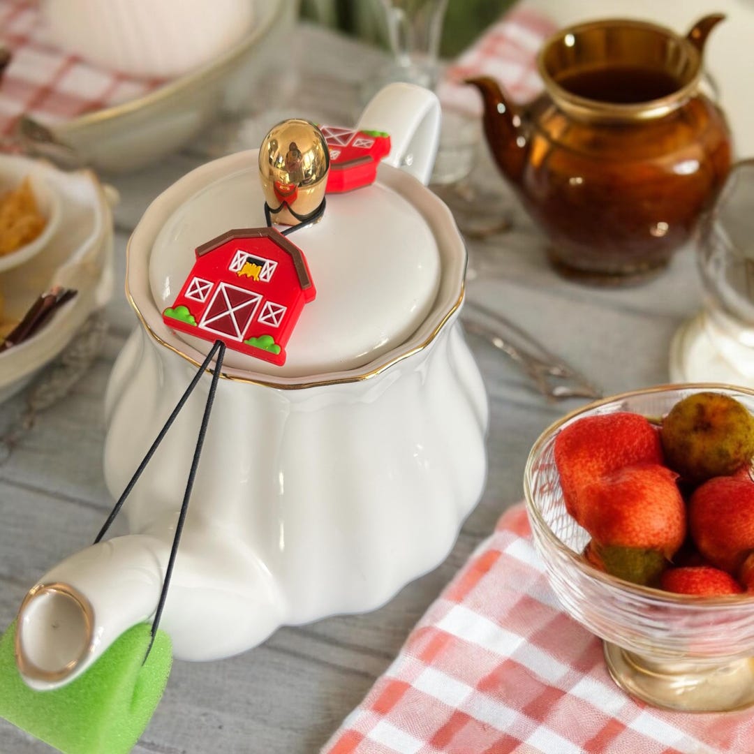 OLD RED BARN Teapot Drip-catcher and Lid Holder (with Clasp) - Etsy