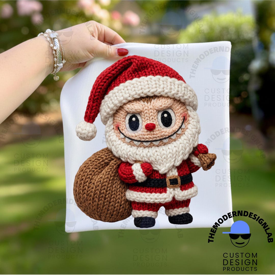 Knitted Santa Labubu Amigurumi PNG | Crochet Christmas Toy Clipart ...