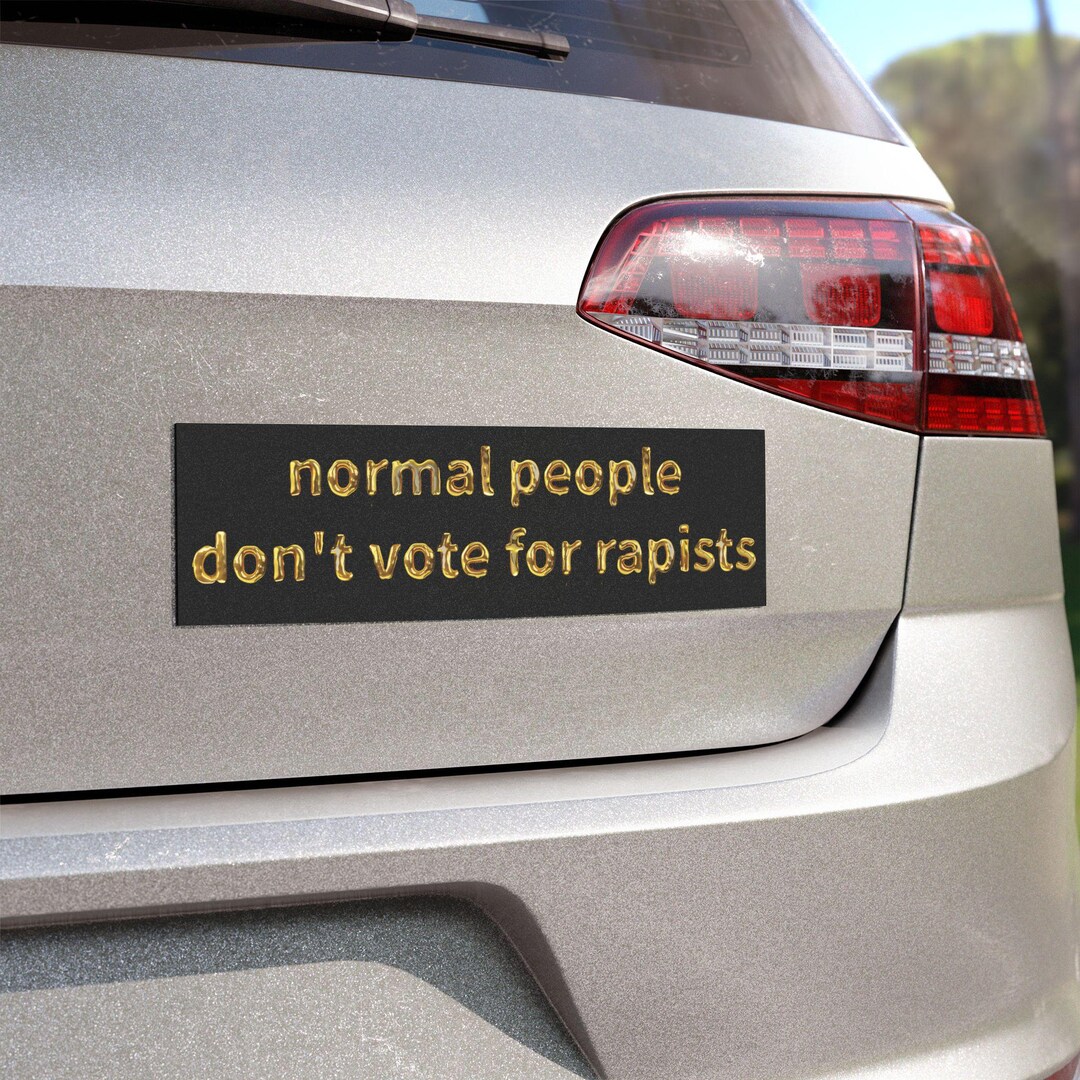 Bold Gold Anti-Trump Car Magnet: Political Statement Decal for ...