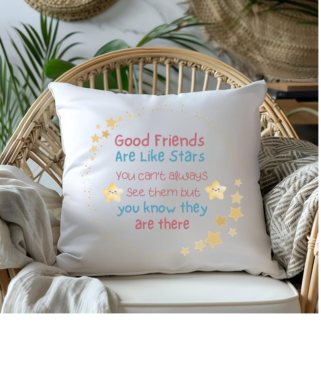 Good Friends Are Like Stars Gift Square Cushion- Friendship Cushion ...