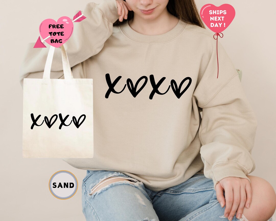 XOXO Sweatshirt, XOXO Valentines Day Hoodie, Heart Sweatshirt, Valentine Sweatshirt, Valentines ...