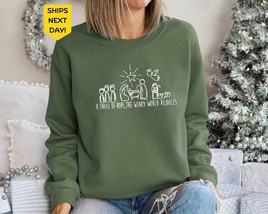 Christian Christmas Sweatshirt, Nativity Scene Sweater, Christmas ...