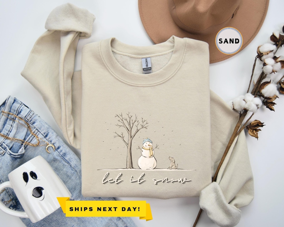 Let It Snow Sweatshirt, Christmas Snowman Sweatshirt, Christmas ...