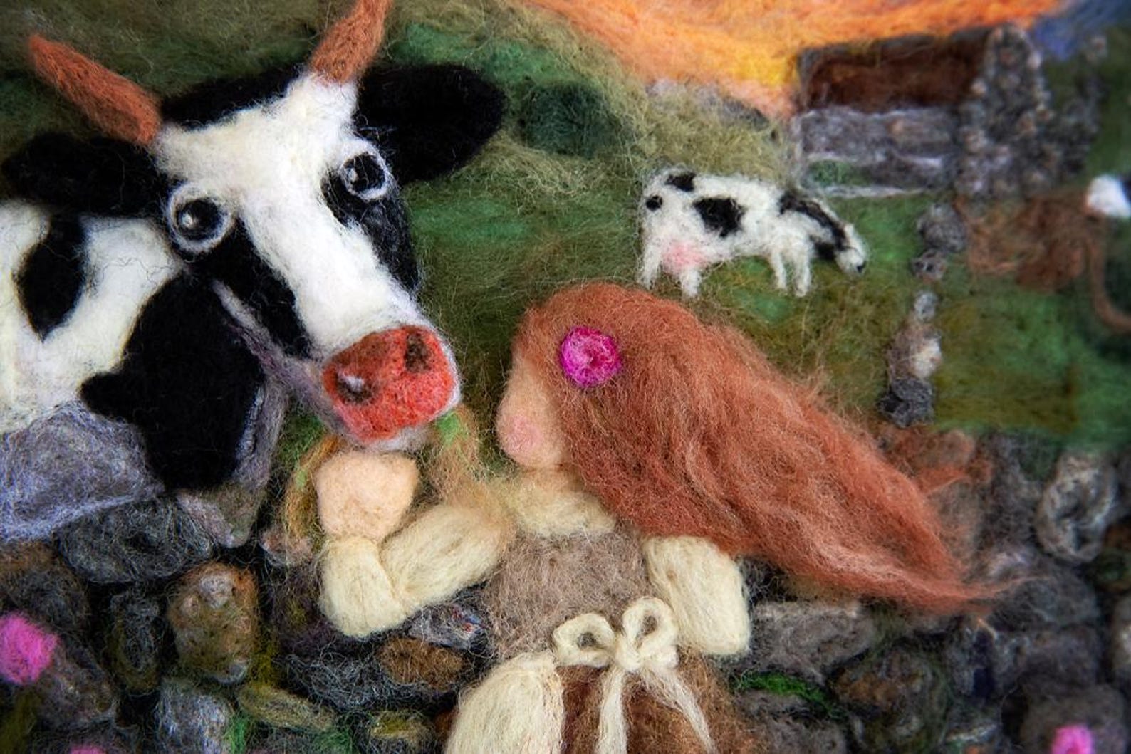 Feeding Cows by the Old Stone Wall - Etsy