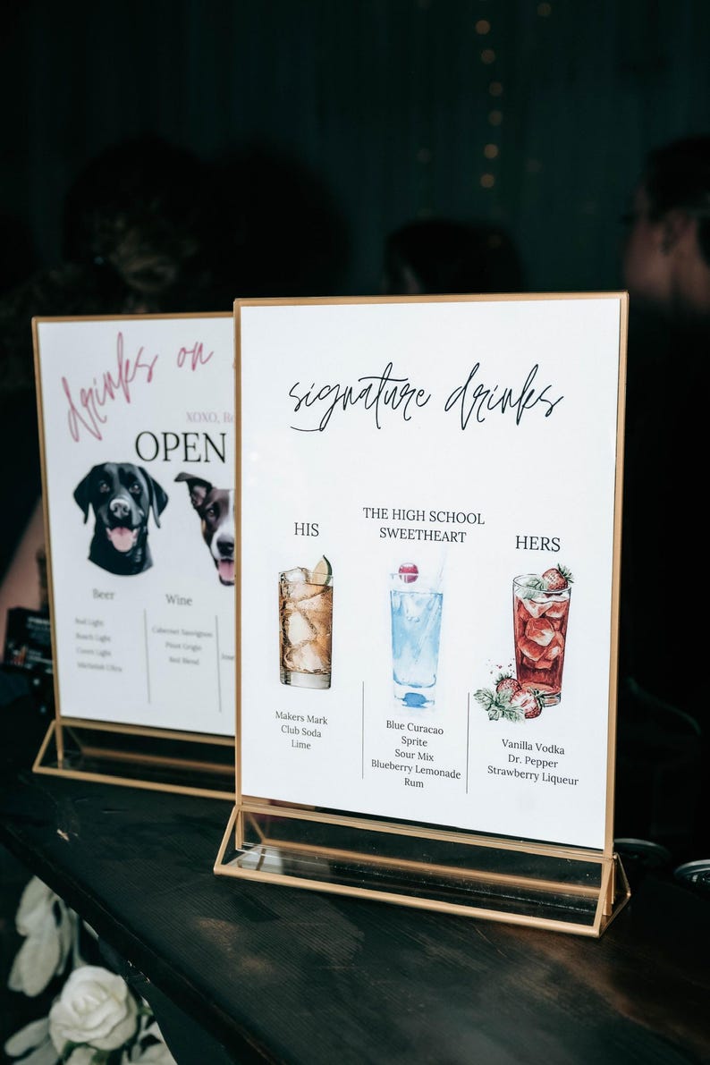 Personalized Signature Drink Signage - Etsy