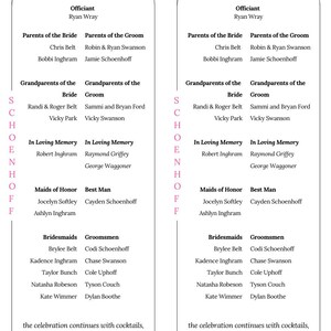 Personalized Wedding Program - Etsy