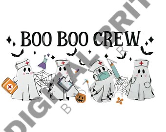 Boo Boo Crew Spooky Nurse Halloween Png, Ghost Nurse Png, Funny Nurse ...