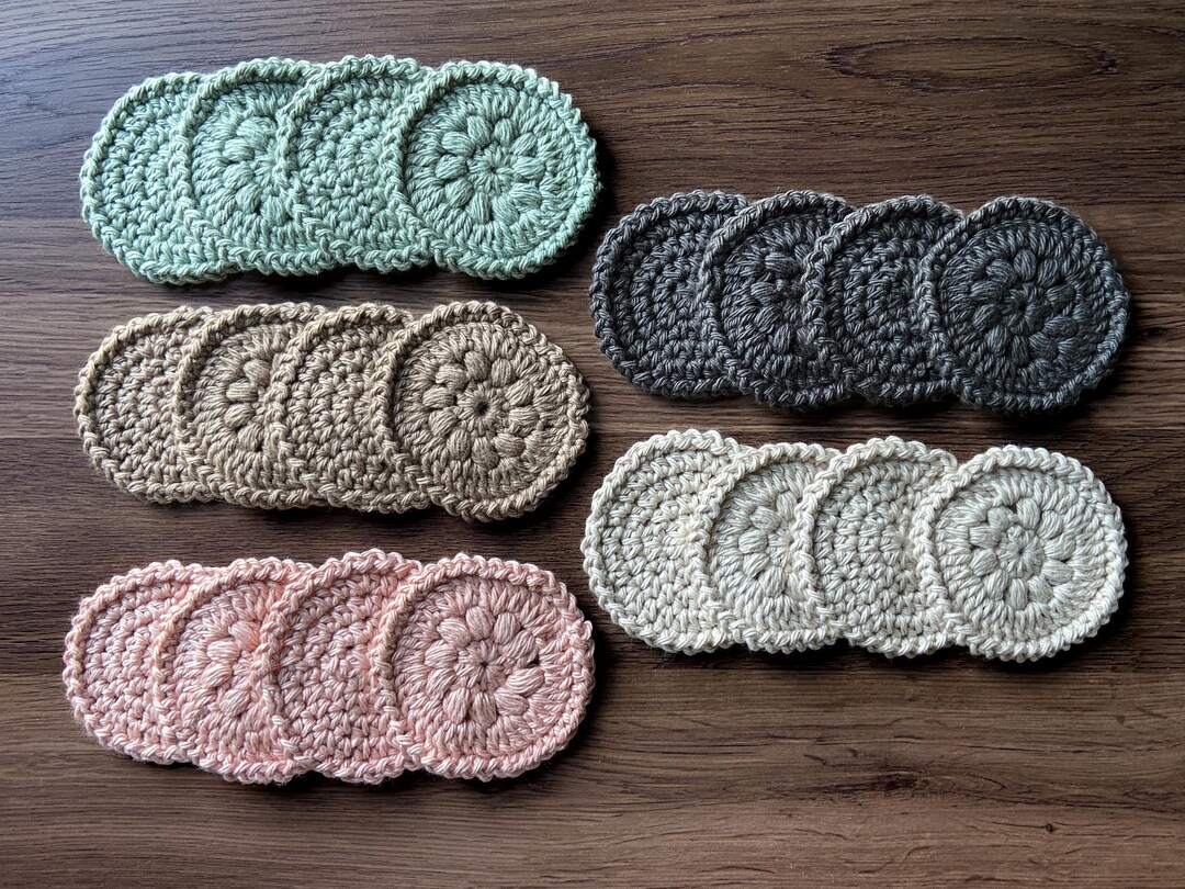 Cotton Crocheted Face Scrubbies | Facial Rounds | Makeup Removers | 100 ...