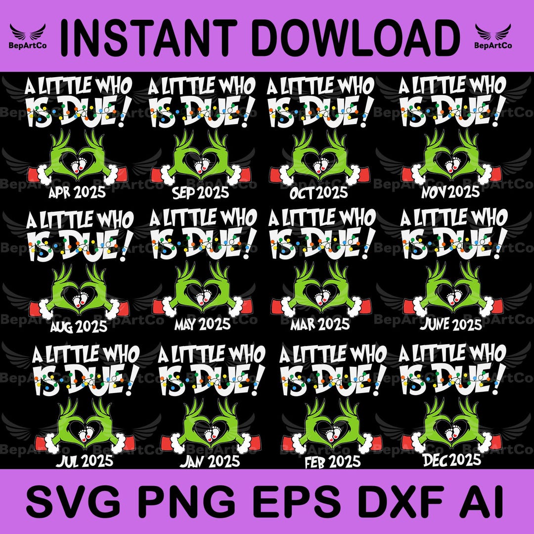 A Little Who is Baby Due May 2025 SVG, Pregnancy Announcement Christmas ...