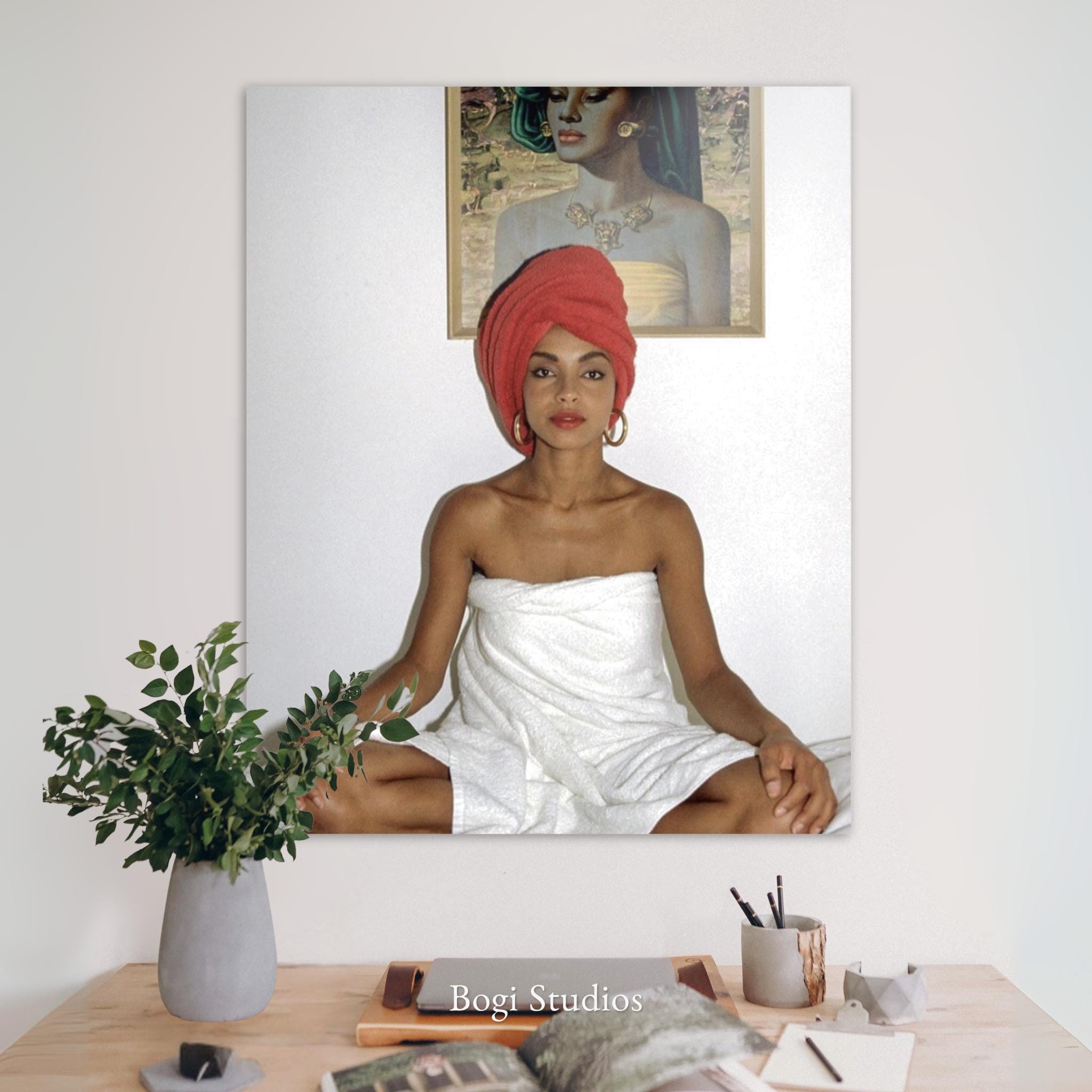 Sade Adu in Red Towel Vintage Poster | Premium Printed Posters ...