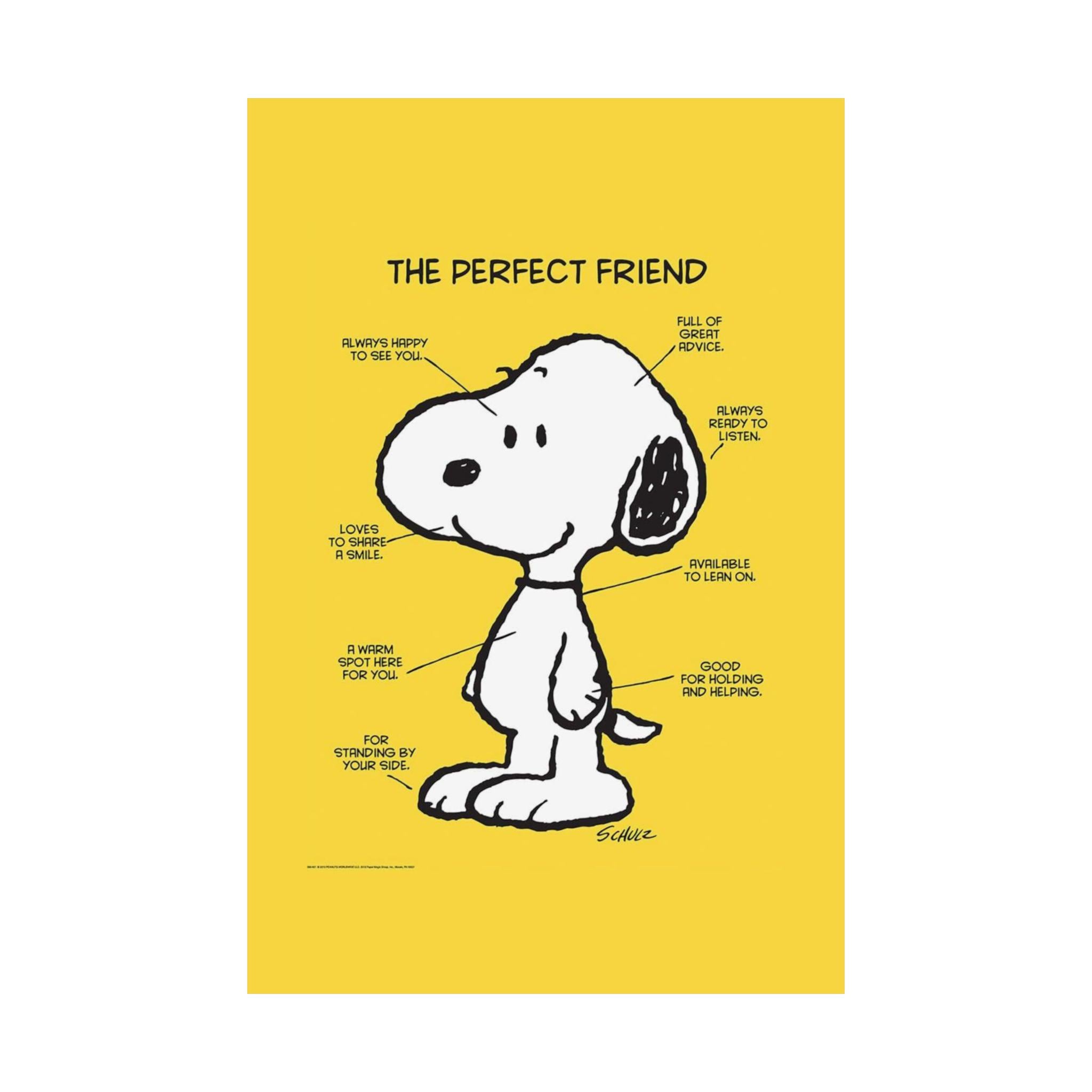 Yellow Snoopy the Perfect Friend Poster - Etsy