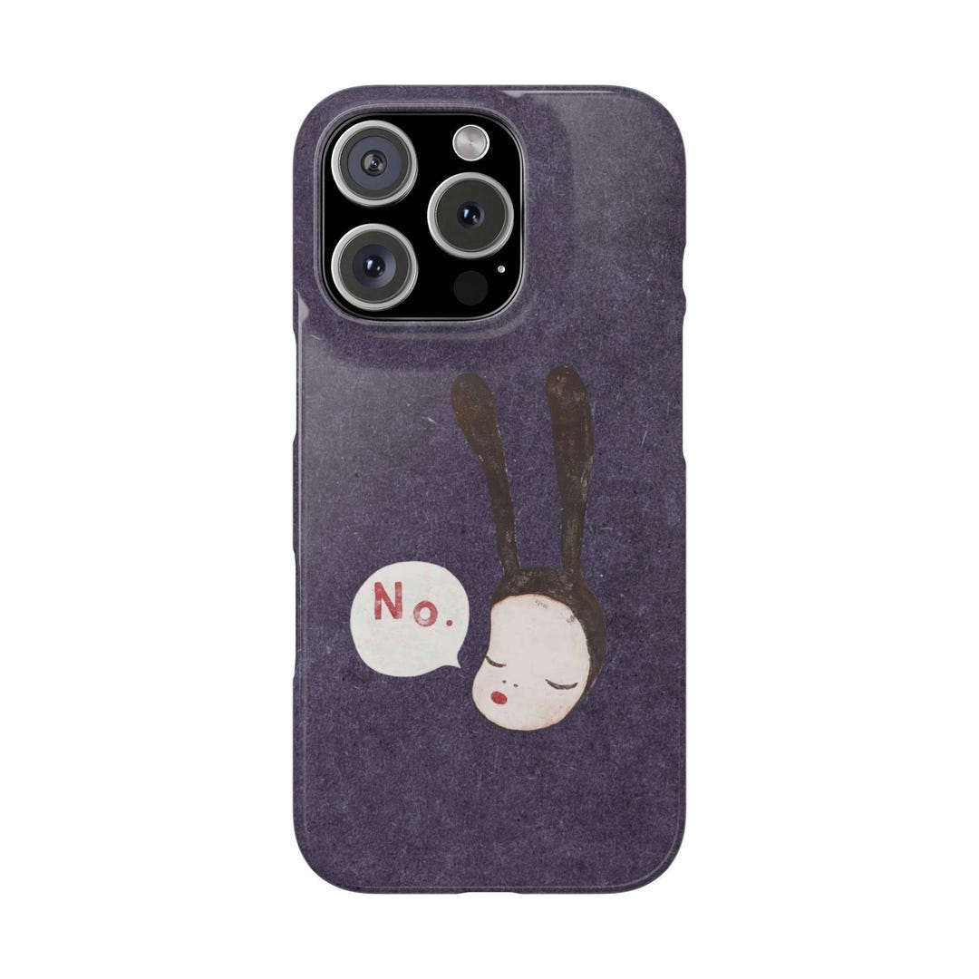 Yoshitomo Nara Little Black Bunny Purple Full Colored Slim iPhone Case ...