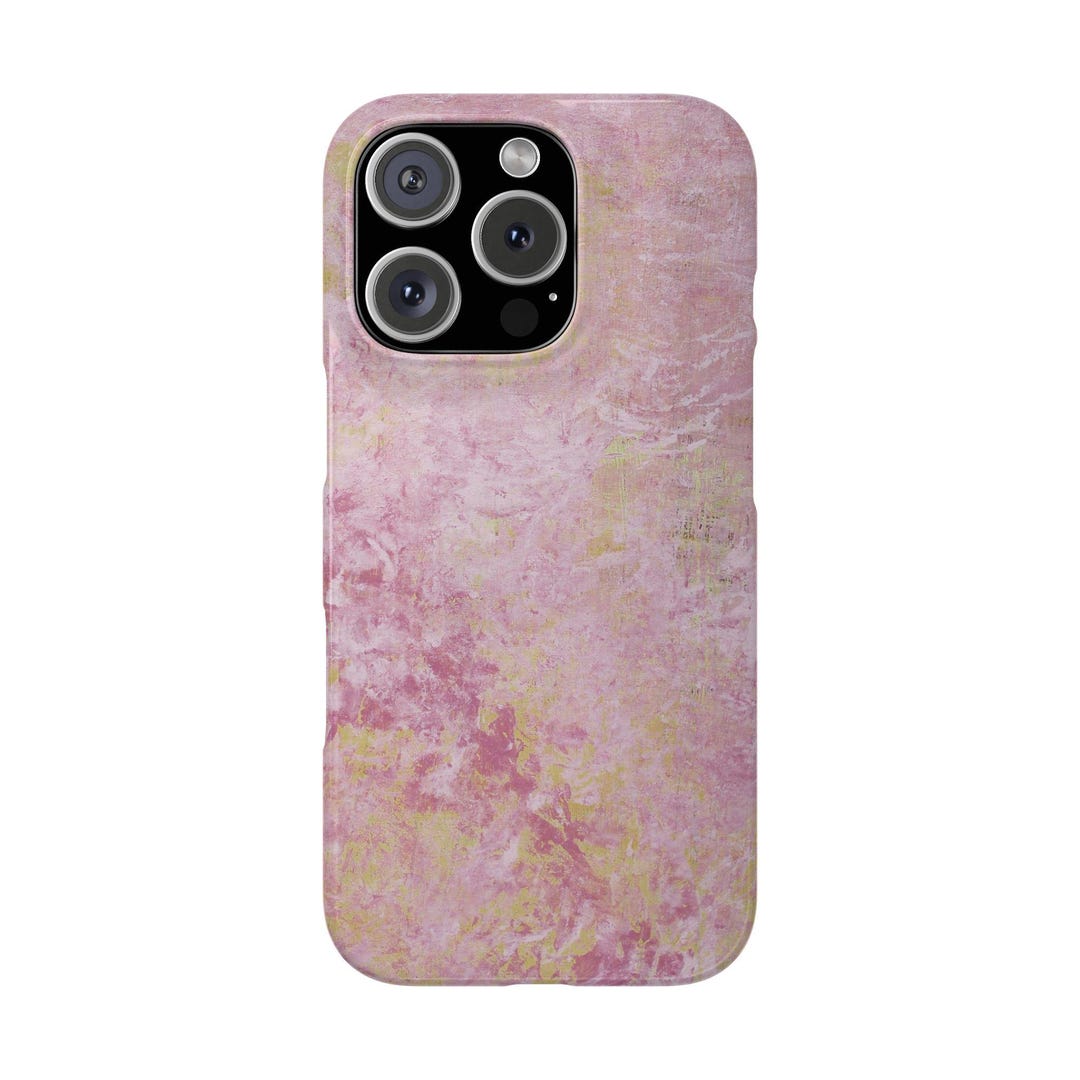 Pink Pastels Textured Painting by Jen Theodore Full Colored Slim iPhone ...