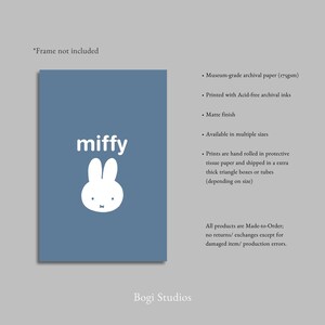 Blue Miffy Minimalist Poster - Etsy