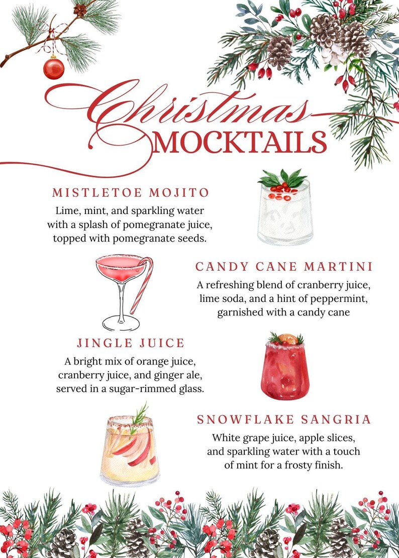 Customizable Christmas Mocktails - Etsy Canada