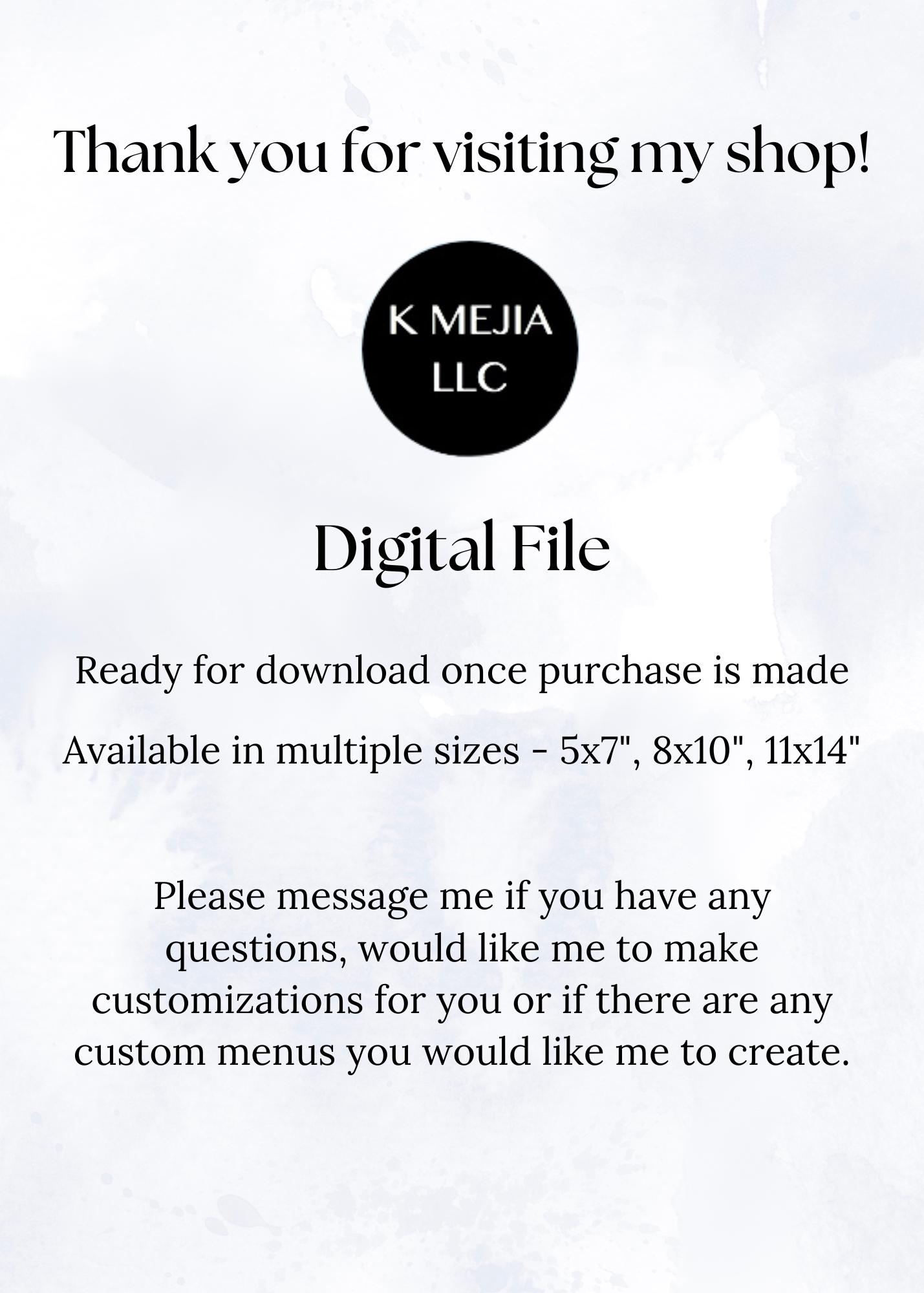 Fall Mocktails Menu, Customizable Template - Etsy