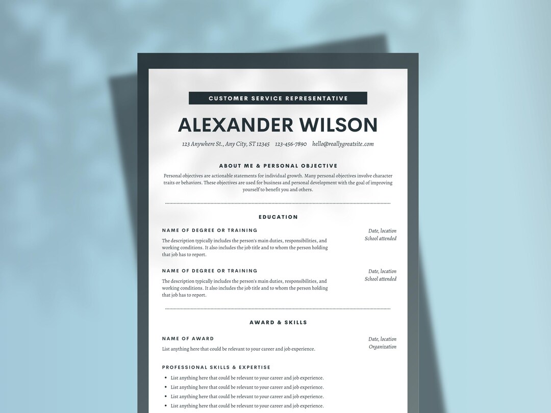 Editable Modern CV Template With Cover Letter for Job Applications - Etsy