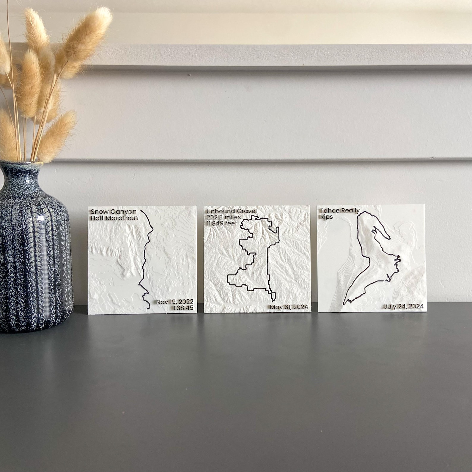 3D Route Tiles | Personalized Hiking, Biking, Running or Driving Map ...