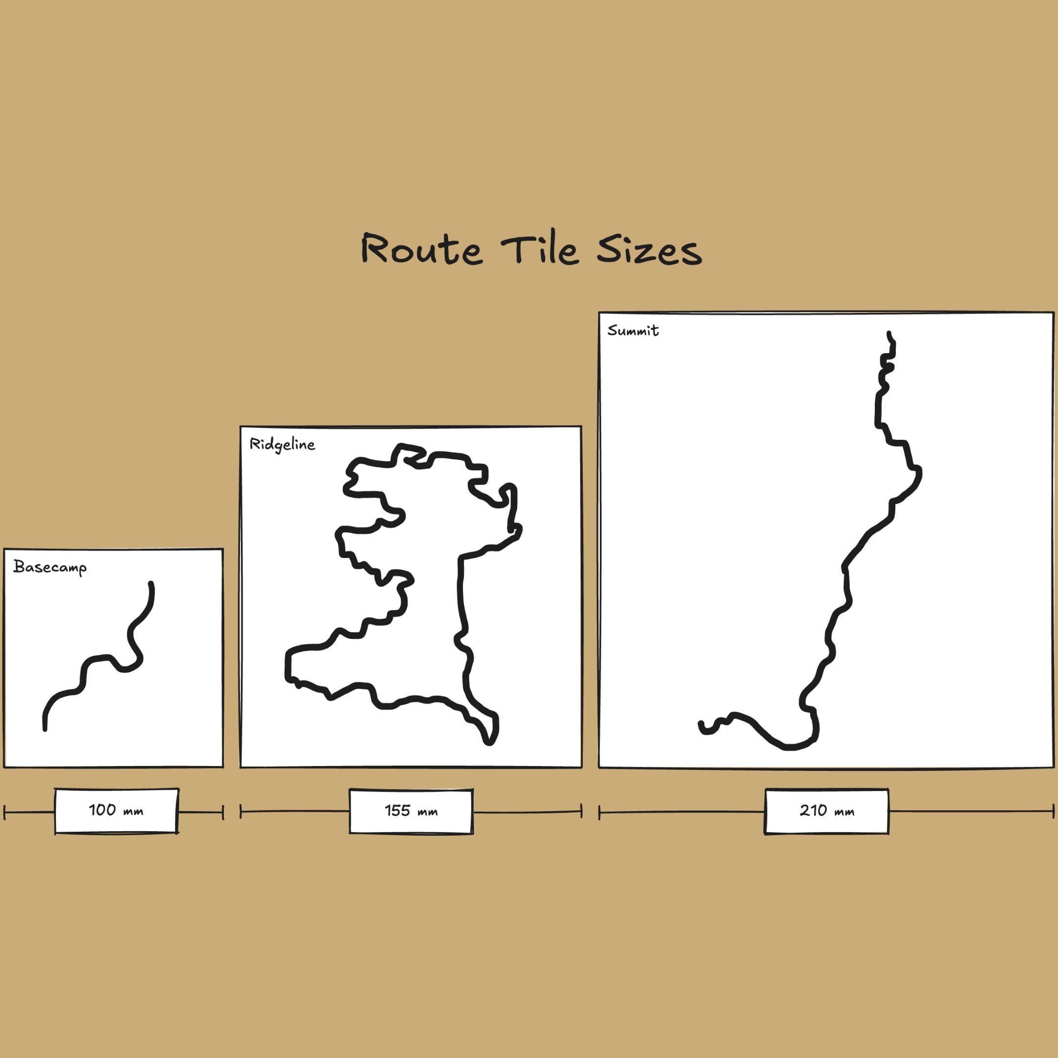 3D Route Tiles | Personalized Hiking, Biking, Running or Driving Map ...