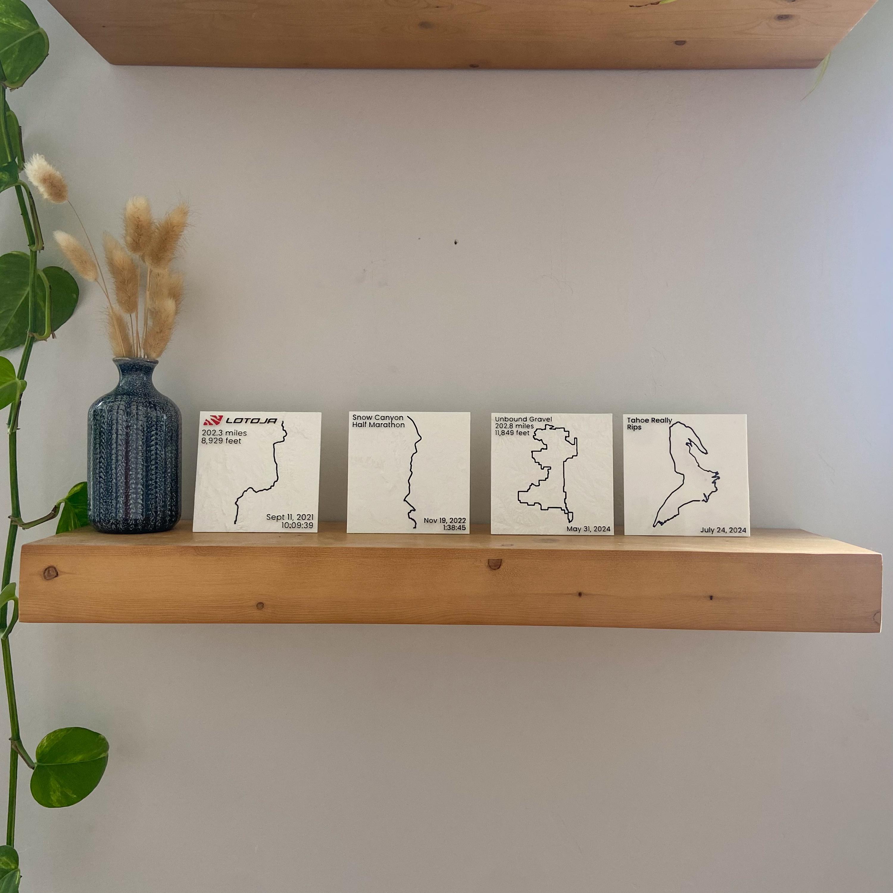 3D Route Tiles | Personalized Hiking, Biking, Running or Driving Map ...