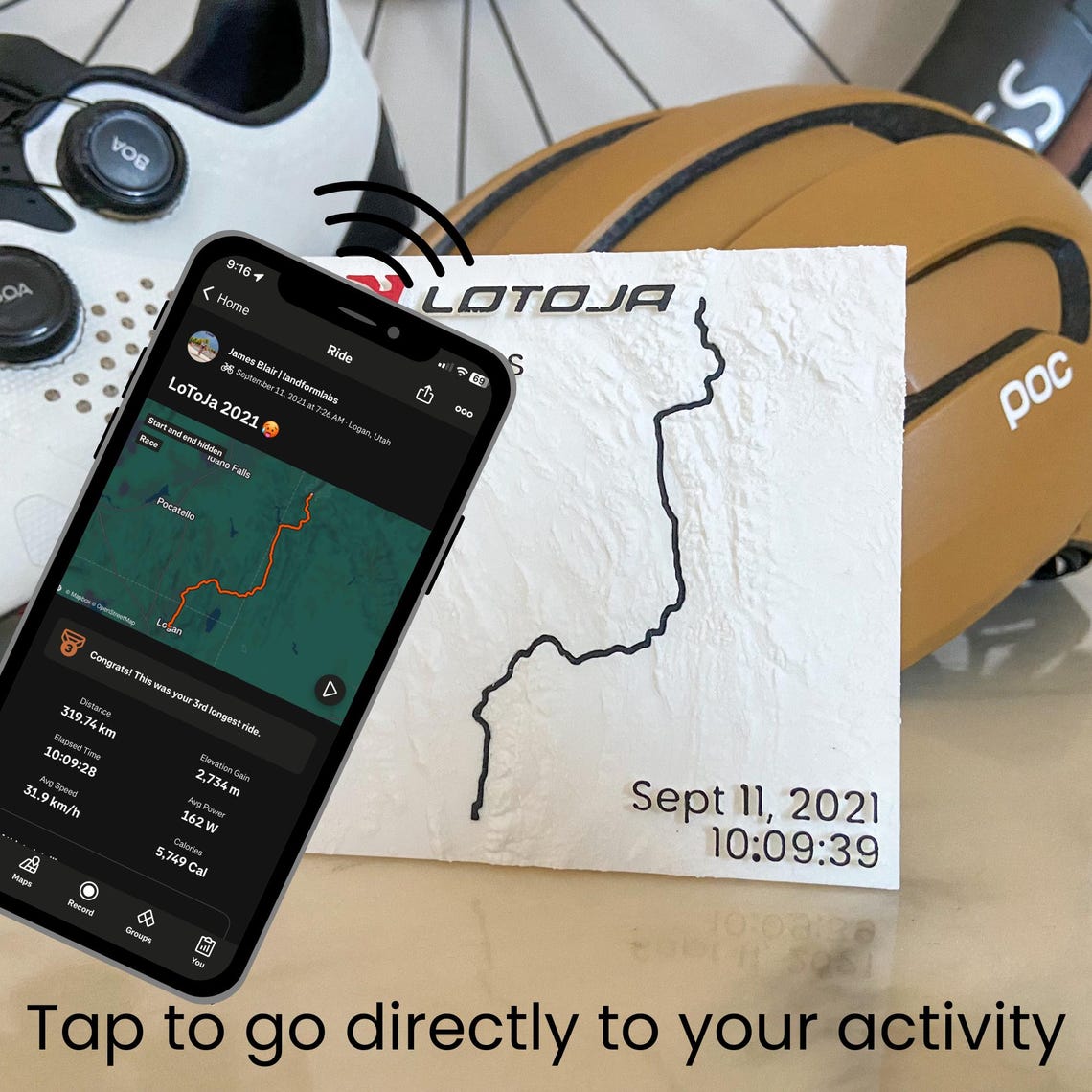3D Route Tiles | Personalized Hiking, Biking, Running or Driving Map ...