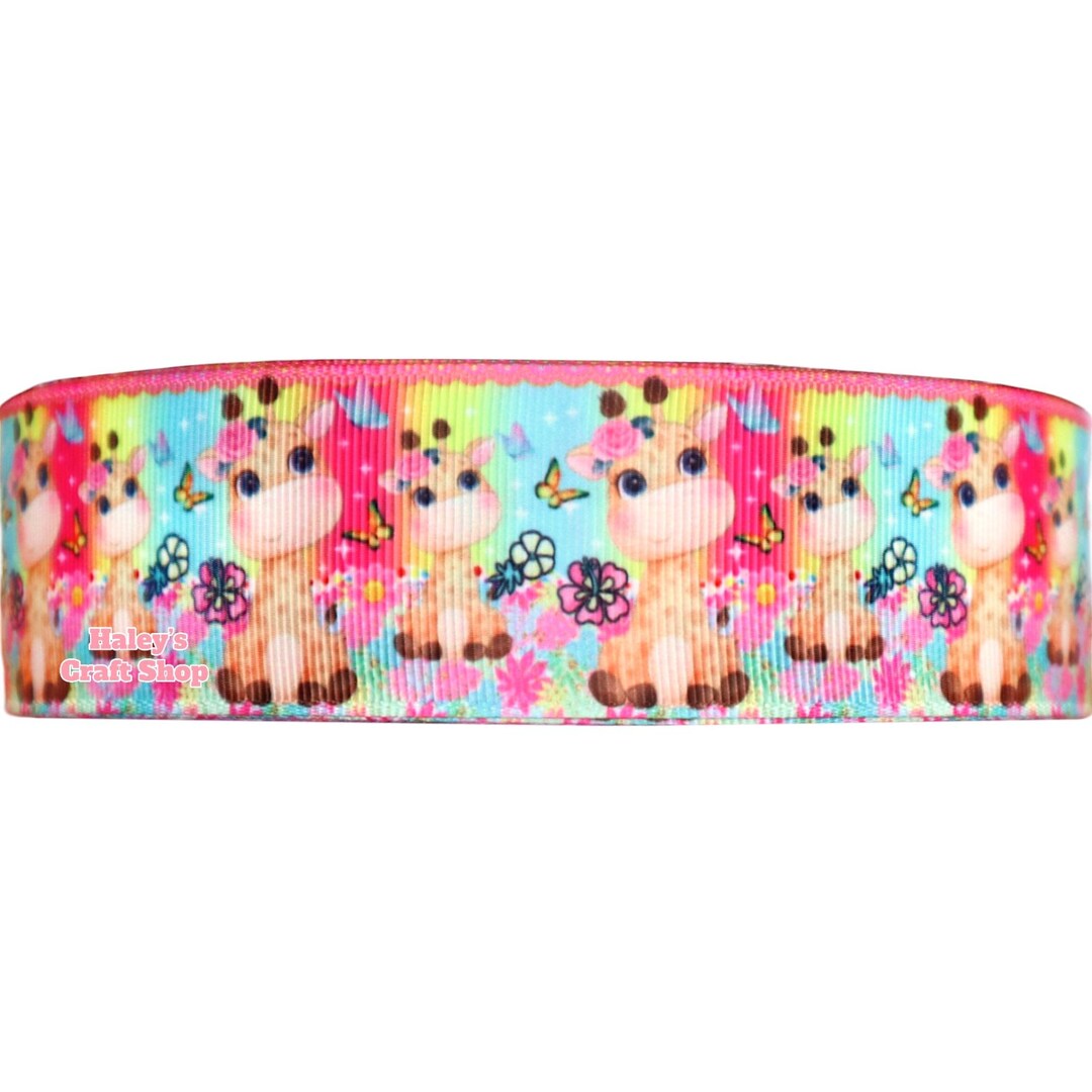 1.5" 38mm-3yards-giraffe Ribbon, High Quality Grosgrain Ribbon, DIY ...