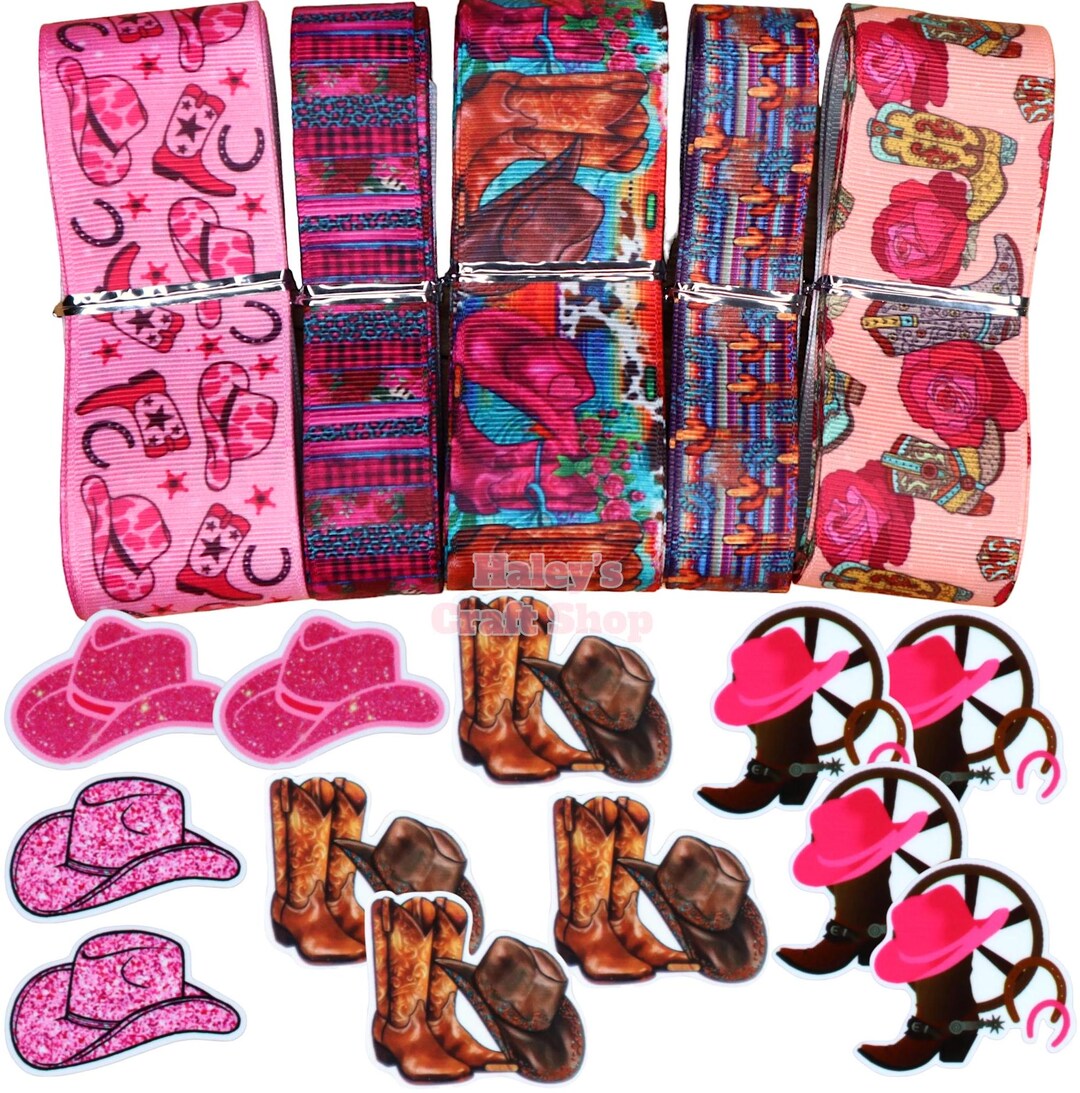 Western Ribbon and Resin Planar Bundle, Hair Bow Supplies, High Quality ...