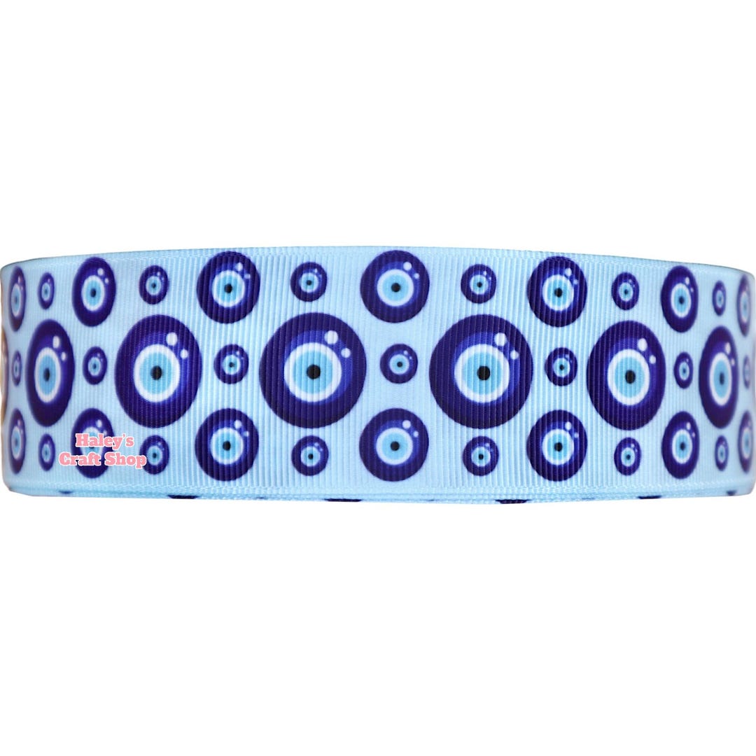 7/8",1.5" or 3"inch-3yards Evil Eye Ribbon, High Quality Grosgrain ...