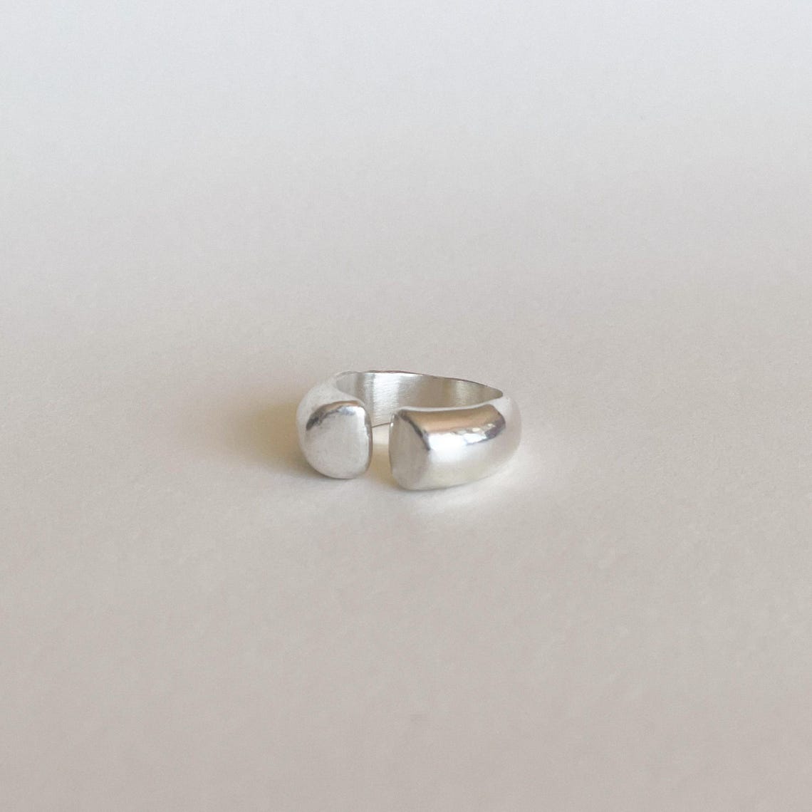 Handmade Chunky Sterling Silver Split Ring: Sculptural Statement ...