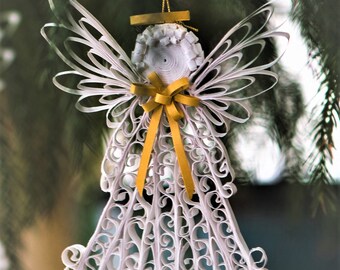 Festive Quilling Angel PDF Tutorial – How to Make Paper Quilled Angels ...