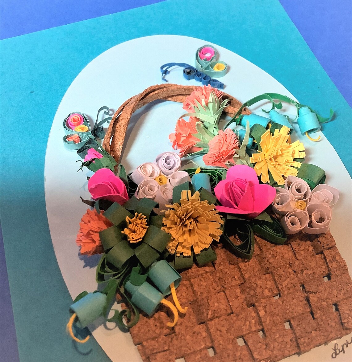 Quilled Basket of Flowers - Etsy